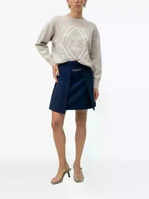 Hugo Chain-detail Pleated Mini Skirt