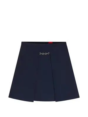 Hugo Chain-detail Pleated Mini Skirt - Blue