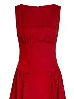 Staud Midi Flared Cotton Dress - Red