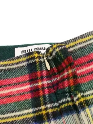 Miu Miu Tartan Check Mini Skirt - Neutrals
