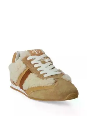 Ralph Lauren Shearling-trim Suede Sneakers