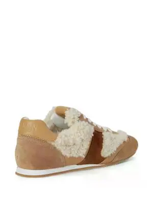 Ralph Lauren Shearling-trim Suede Sneakers