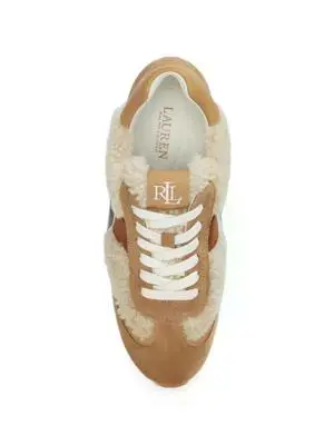 Ralph Lauren Shearling-trim Suede Sneakers