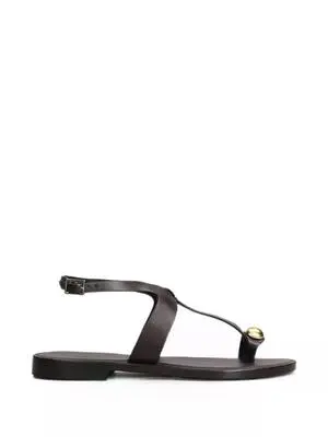 DONNARÌ Gold-tone Pebble Flat Sandals
