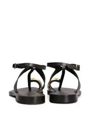 DONNARÌ Gold-tone Pebble Flat Sandals