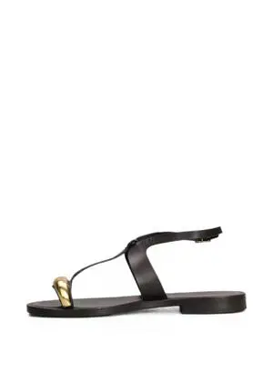 DONNARÌ Gold-tone Pebble Flat Sandals