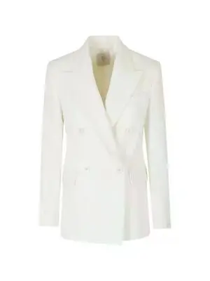 Eleventy Double-breasted Blazer - White
