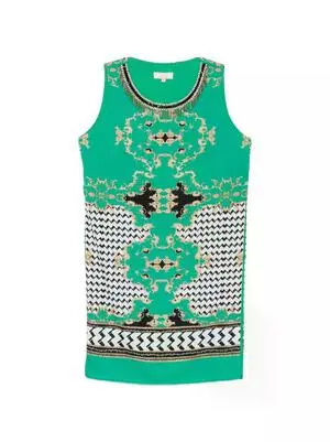 TWINSET Bead-embellished Baroque-print Top - Green