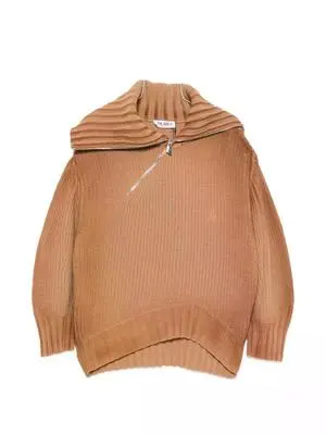 Attico Ribbed-knit Asymmetric-hem Knitwear