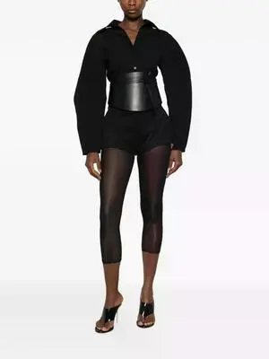 VESTIAIRE D'UN OISEAU LIBRE High-waisted Structured Shorts With Mesh Panels