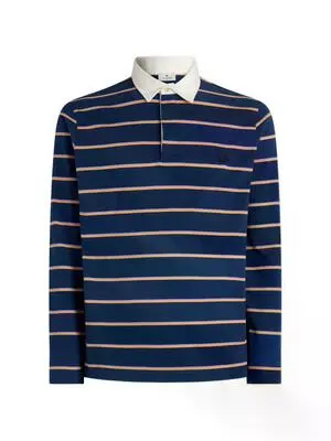 Etro Striped Long-sleeve Polo Shirt - Blue