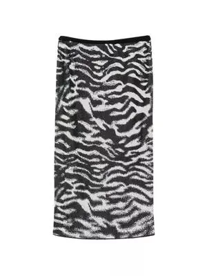 Attico Zebra-pattern Jacquard-knit Skirt