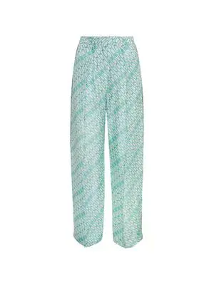 Victoria Beckham Cecilia Portofino Print Trousers - White