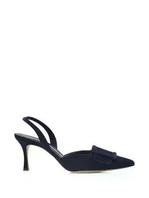 Manolo Blahnik Maysli Buckle-detail Slingback Heeled Pumps - Blue