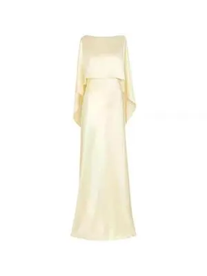HEIRLOME Maxi Cape-effect Satin Gown - White