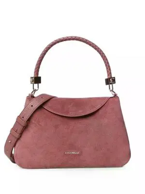 COCCINELLE Tiggy Suede Braided-handle Tote Bag - Pink