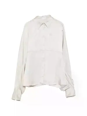 Brunello Cucinelli Batwing-sleeve Silk Shirt - Grey