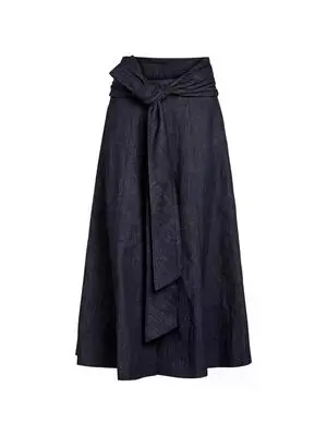Gabriela Hearst Midi Tie-waist Panelled Skirt - Blue