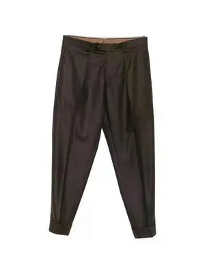 BERWICH Pleated Wool Trousers - Brown