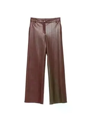 Patrizia Pepe Faux-leather Palazzo Pants - Brown