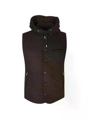 GRAN SASSO Hooded Quilted Gilet - Brown