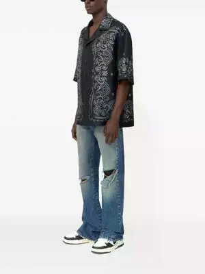 Amiri Bandana Paint Oversized Bowling Shirt