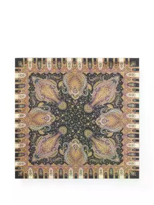 Etro Paisley-motif Silk Scarf - Black