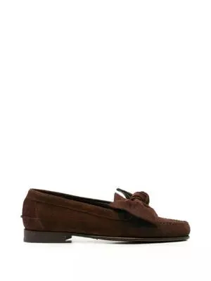 Hereu Bow-detail Suede Loafers - Brown