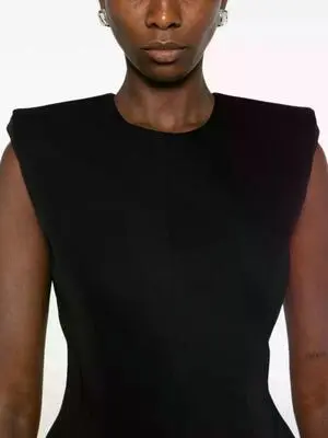 MUGLER Padded-shoulder Midi Dress