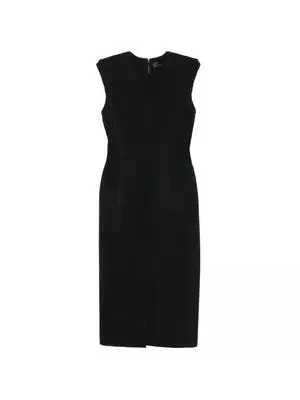MUGLER Padded-shoulder Midi Dress - Black