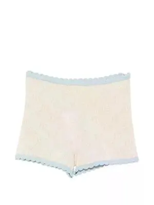 ASTA RESORT Millie Scalloped-trim Shorts - Neutrals