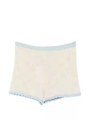 ASTA RESORT Millie Scalloped-trim Shorts - Neutrals