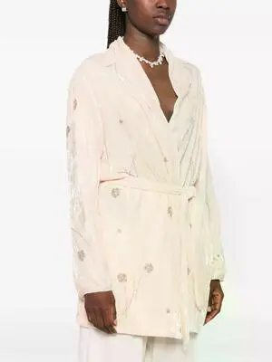 FORTE_FORTE Embroidered Crushed-velvet Coat