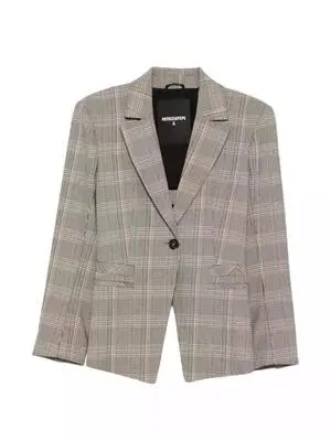 Patrizia Pepe Cut-out Plaid Blazer - Brown