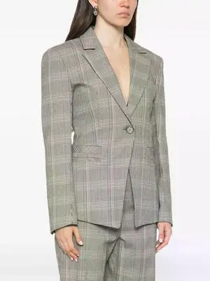 Patrizia Pepe Cut-out Plaid Blazer