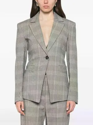 Patrizia Pepe Cut-out Plaid Blazer