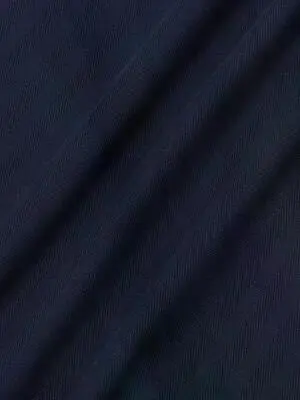 Drole De Monsieur Navy Cotton Twill Pleated Straight-leg Trousers