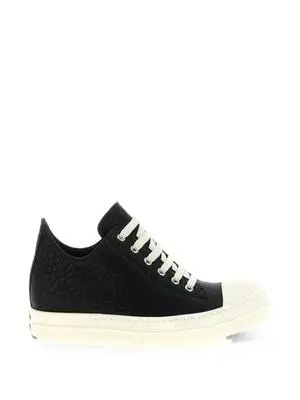 Rick Owens Python-effect Hammered Leather Sneakers