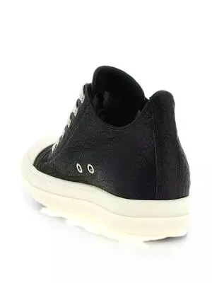 Rick Owens Python-effect Hammered Leather Sneakers
