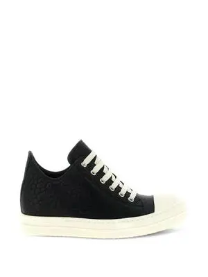 Rick Owens Python-effect Leather Sneakers - Black