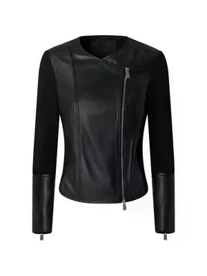 Pinko Leather Panelled Zipped Jacket