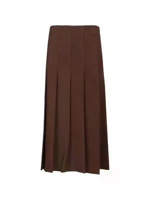 AL DUCA D’AOSTA 1902 Long Pleated Skirt - Brown