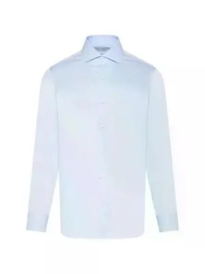 BARBA NAPOLI Spread-collar Long-sleeve Shirt - Blue