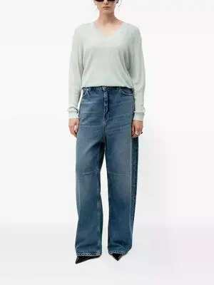 Hugo Ribbed Knit V-neck Sweater