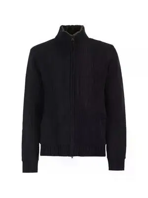 Herno Zip-up Textured-knit Sweater
