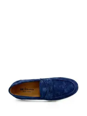 Kiton Calf Suede Penny Loafers
