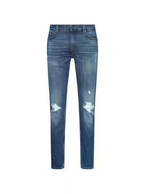 BOSS Distressed Whiskered Jeans