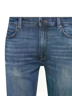 BOSS Distressed Whiskered Jeans - Blue