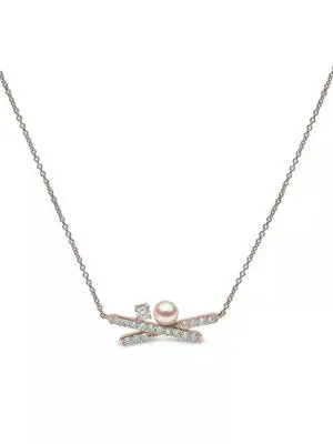 Yoko London Pearl And Diamond Necklace - Pink