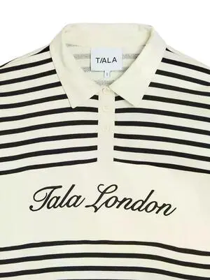 TALA Striped Long-sleeve Polo Shirt